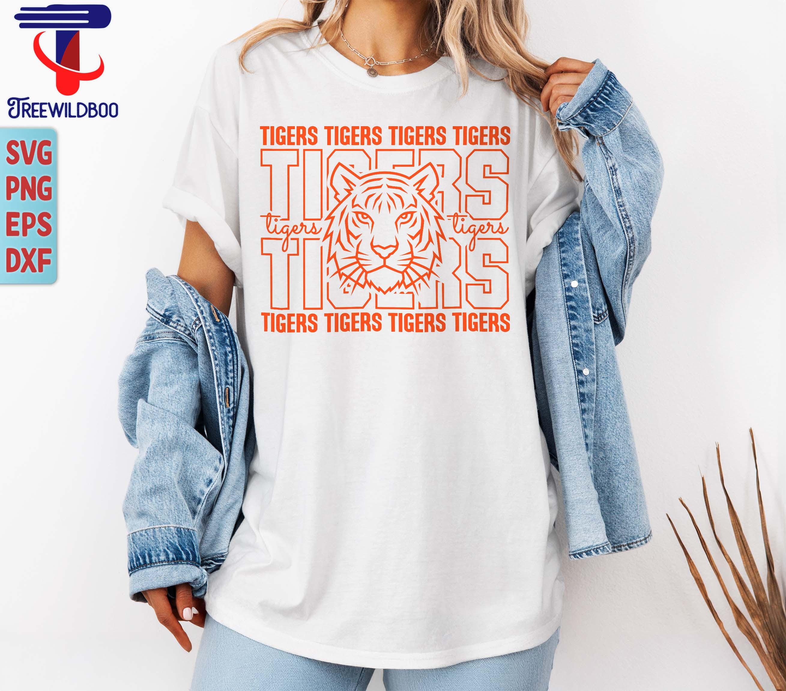 Tigers Mascot Svg Png, Tiger Face Svg, Team Pride Svg, Cheer Shirt Svg ...
