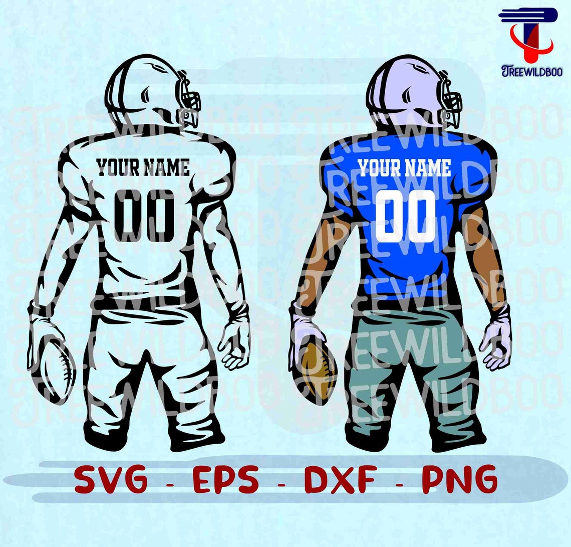 Personalized Football Player Svg, Customizable Football Player Svg ...