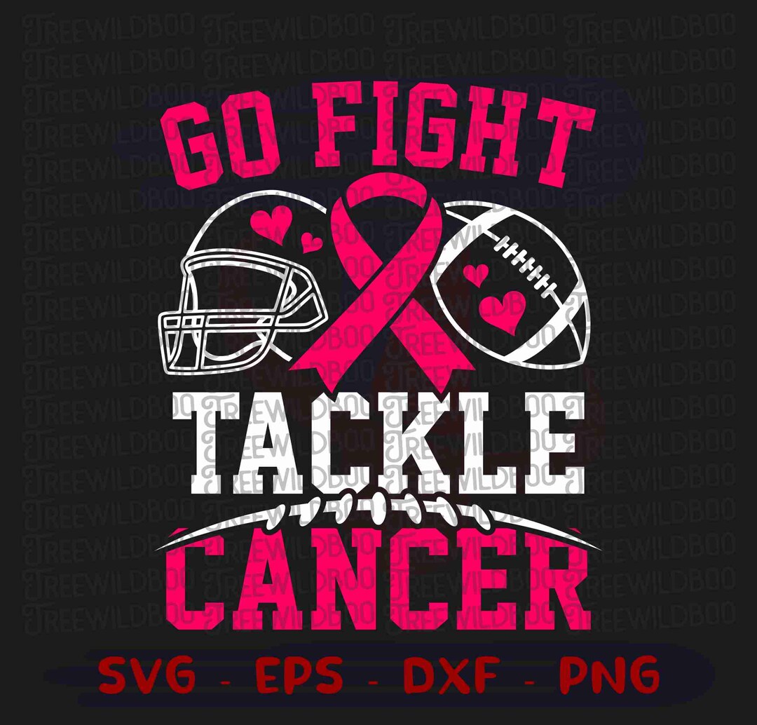 Go Fight Tackle Cancer Football SVG, Breast Cancer Awareness Pink ...
