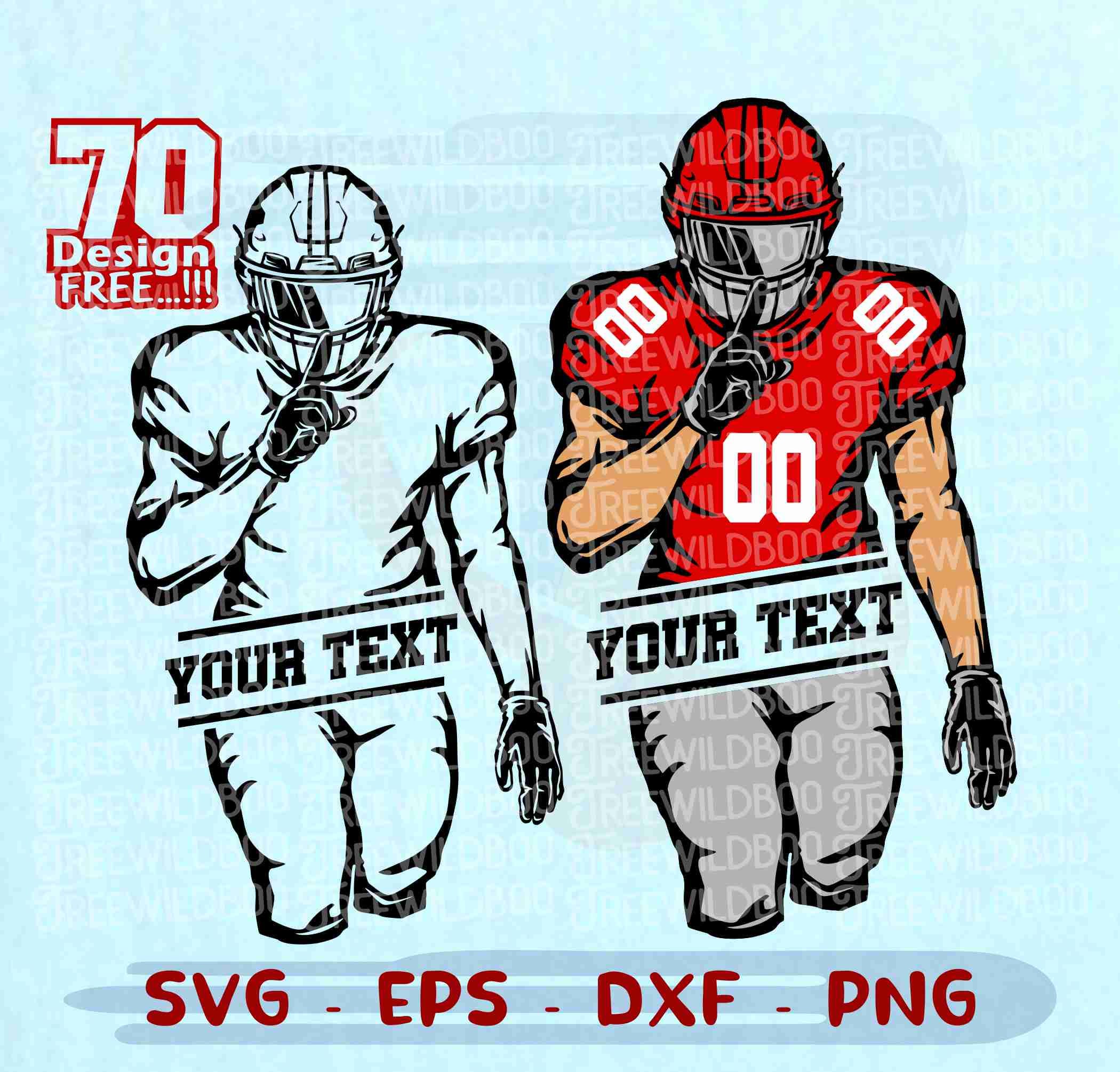 Custom Football Player SVG, Football Player SVG, Football Name, Gameday ...