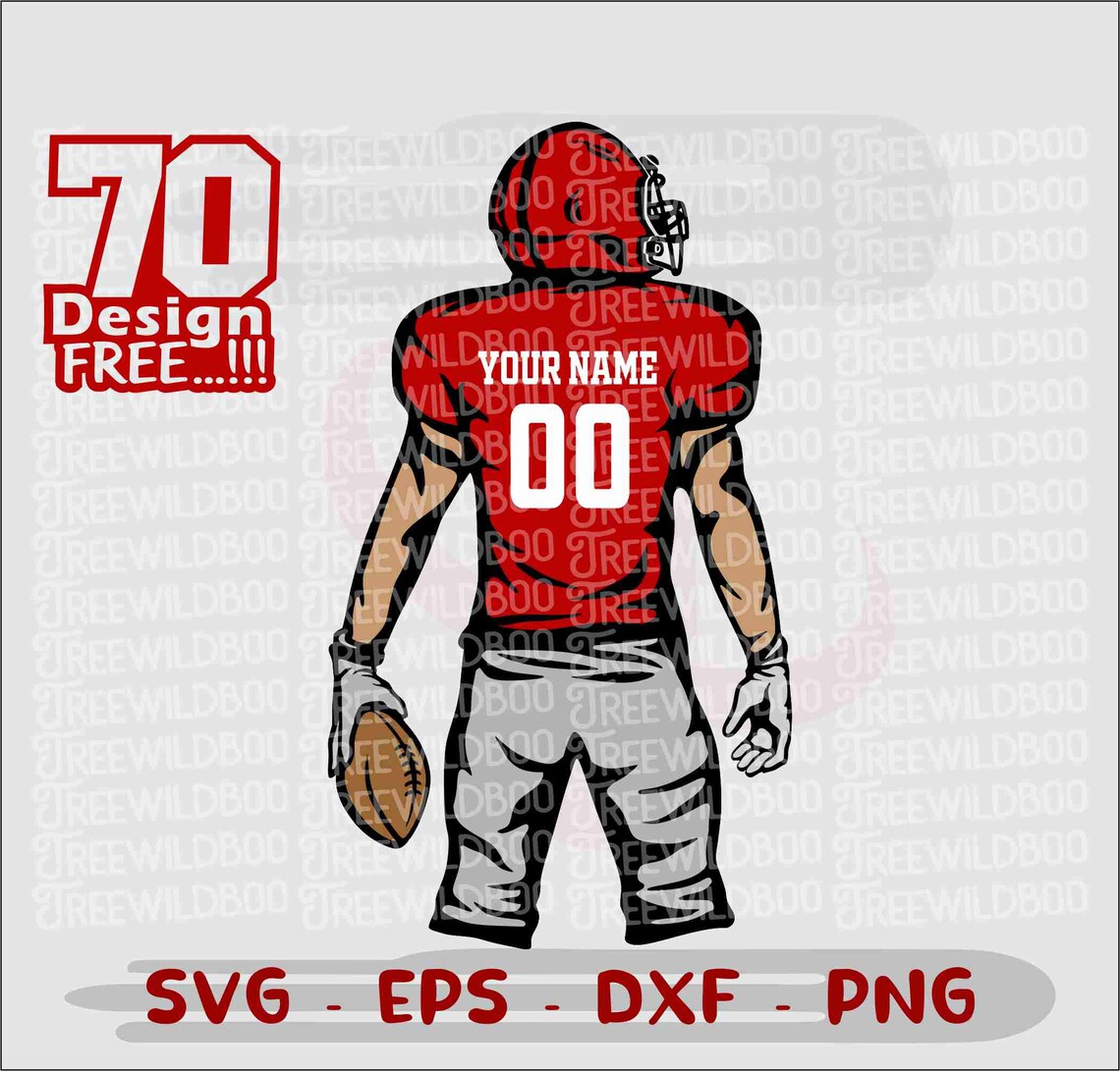 Layered Custom Football SVG, Football Player Svg, Football Shirt ...