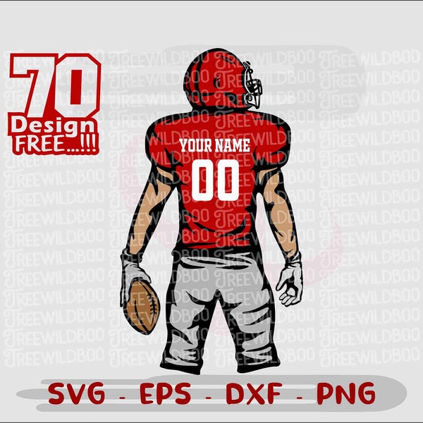 Custom Glitter Football Player - Etsy