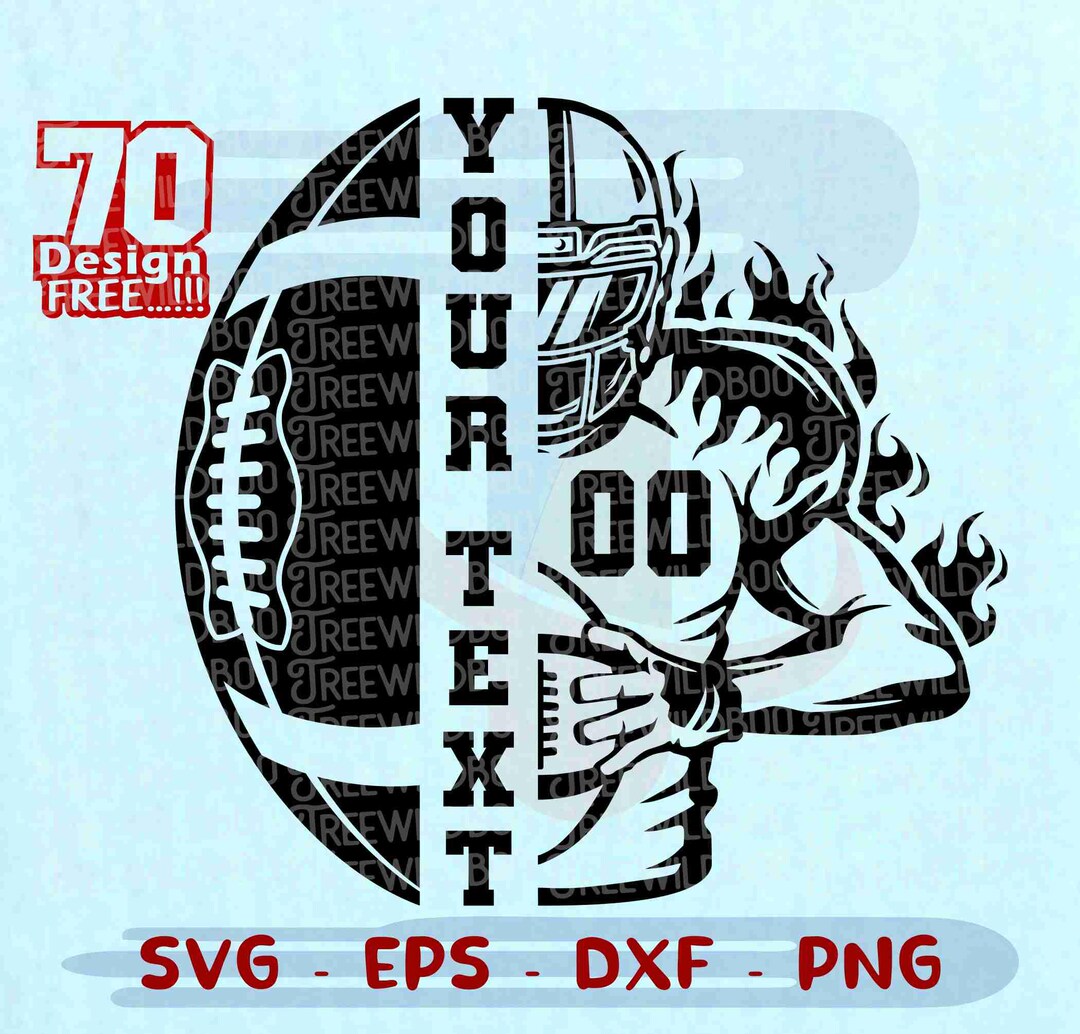 Football Player Svg, Customizable Football Player Svg, Football Name ...