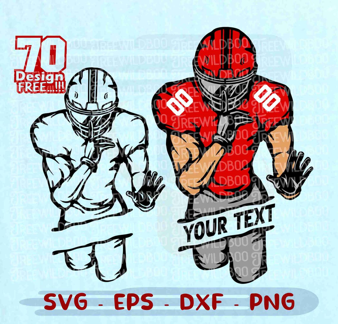 Customizable Football Player SVG, Layered Custom Football SVG, Football ...