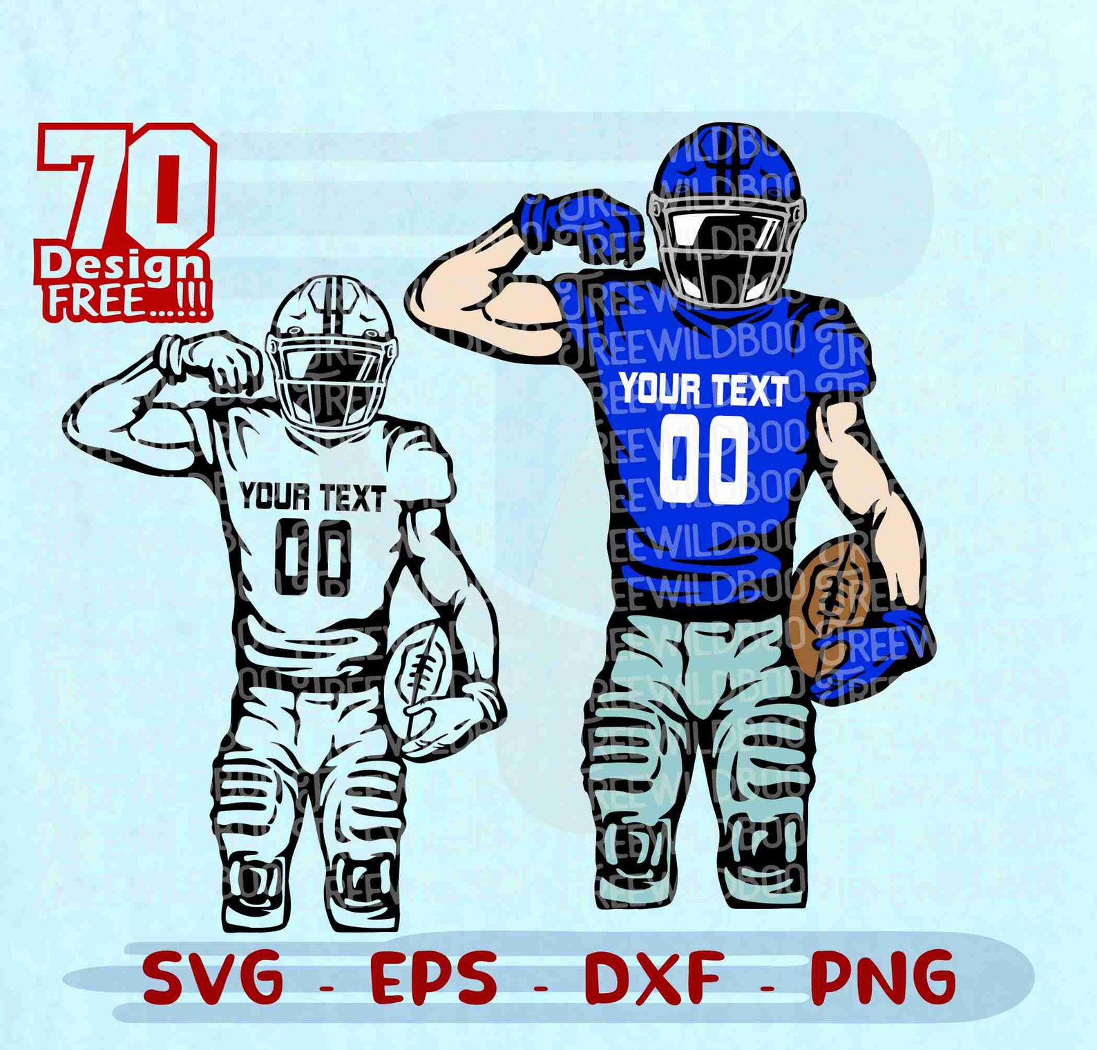 Football Player Svg Customized Football Player Svg Players - Etsy