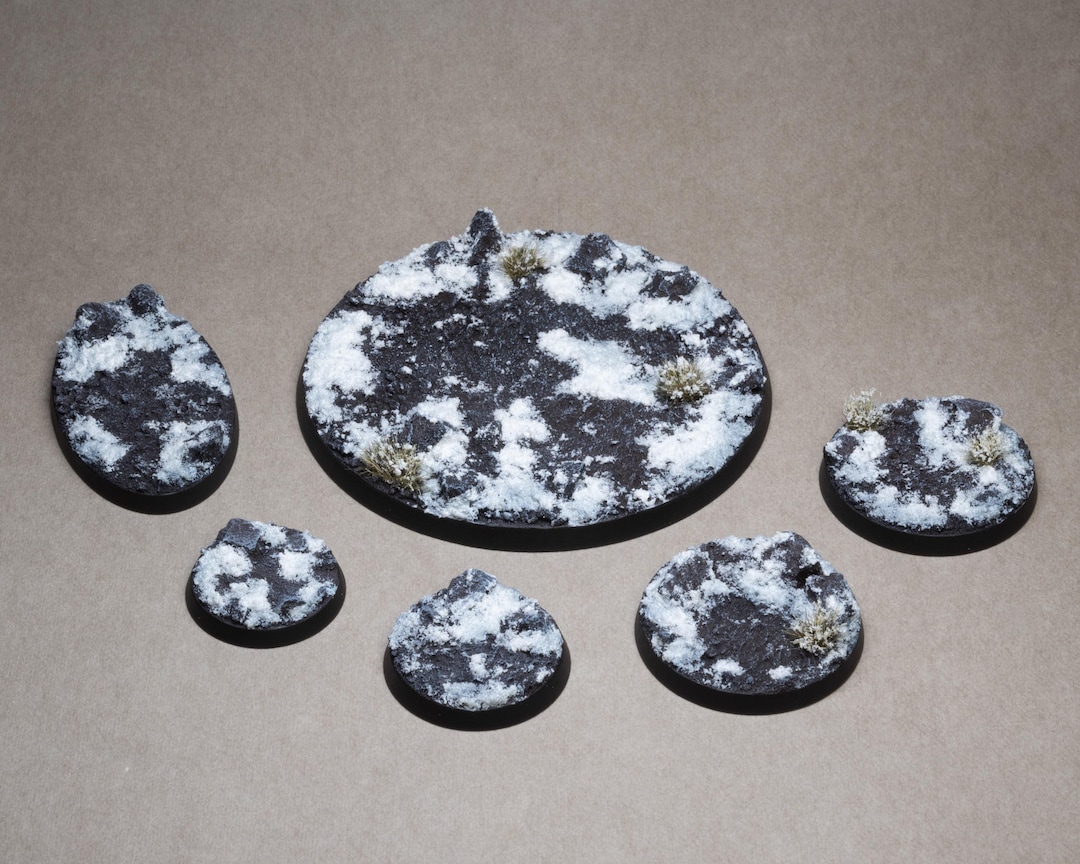 Snowy Mountain Foothills Bases - Hand Built & Painted - Etsy