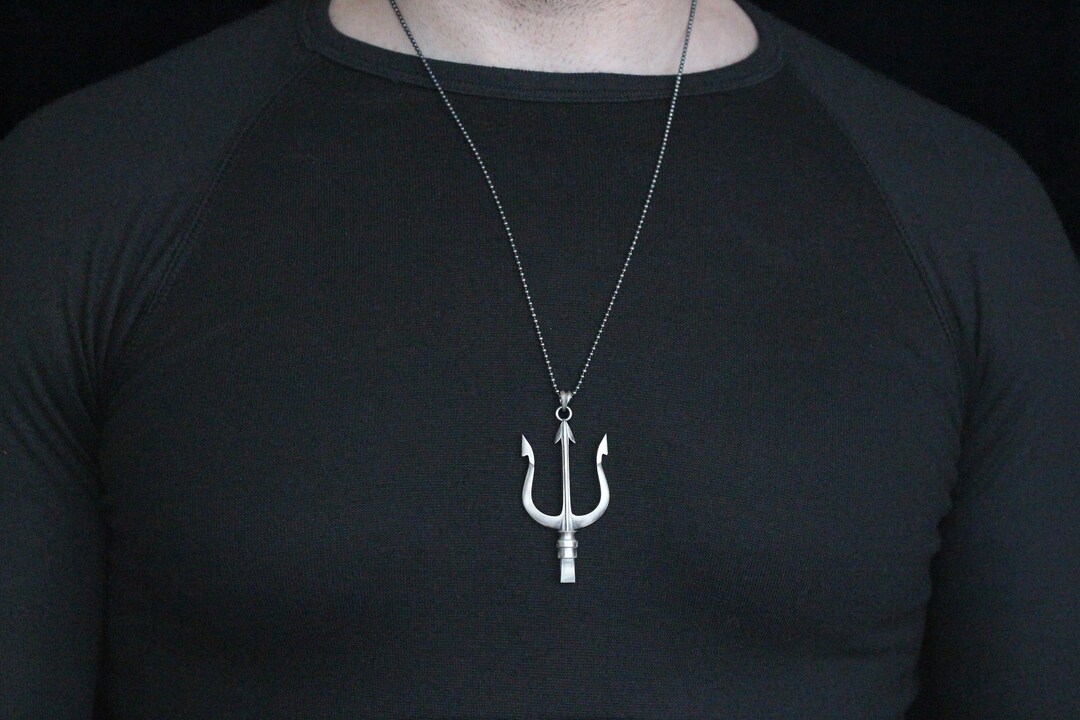 Trident of Poseidon Necklace, Poseidon’s Spear Fantasy Necklace, Sea ...