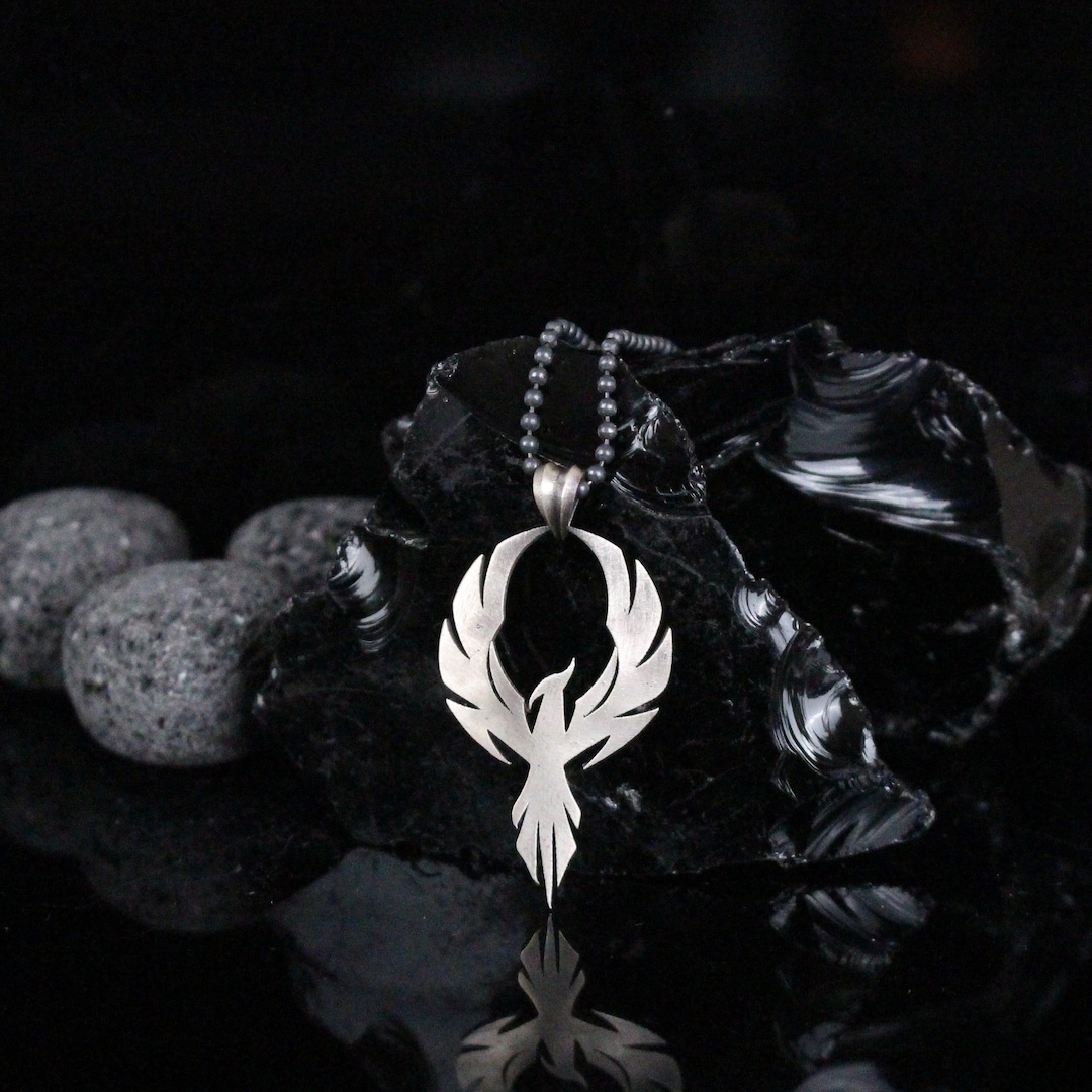 925K Silver Phoenix Necklace, Mythology Necklace, Fire Bird Necklace ...