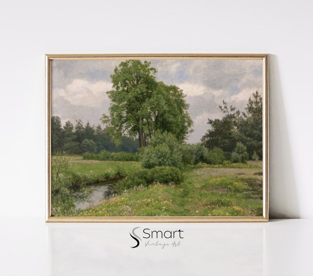Spring Printable Landscape,spring Landscape Print,vintage Landscape ...