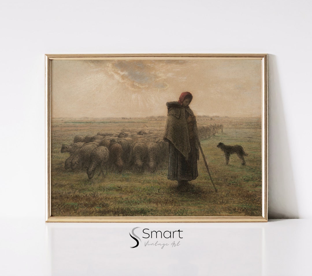 Vintage Sheep Print: Antique Farmhouse Cottage Wall Decor (digital ...