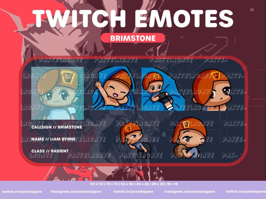 Valorant Brimstone Emote Pack – 5 Twitch, Youtube & Discord Emotes ...
