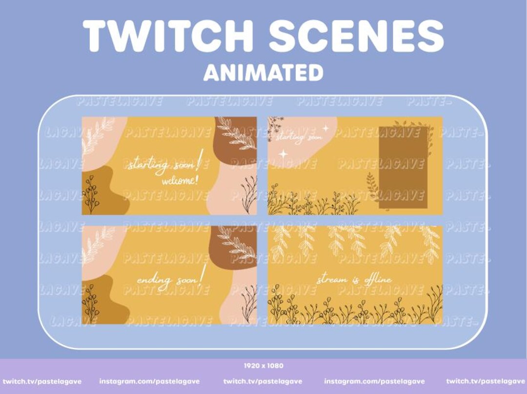 Animated Boho Twitch Scenes | Aesthetic Stream Screens | Minimalist ...