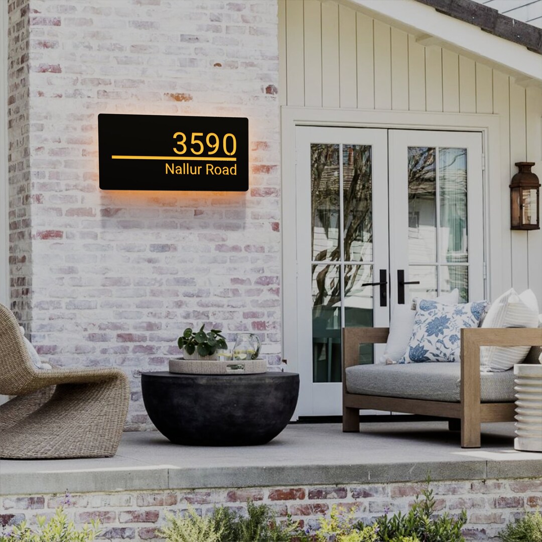 Diy Create Yours House Number Sign,meta Led House Plaque,modern House ...