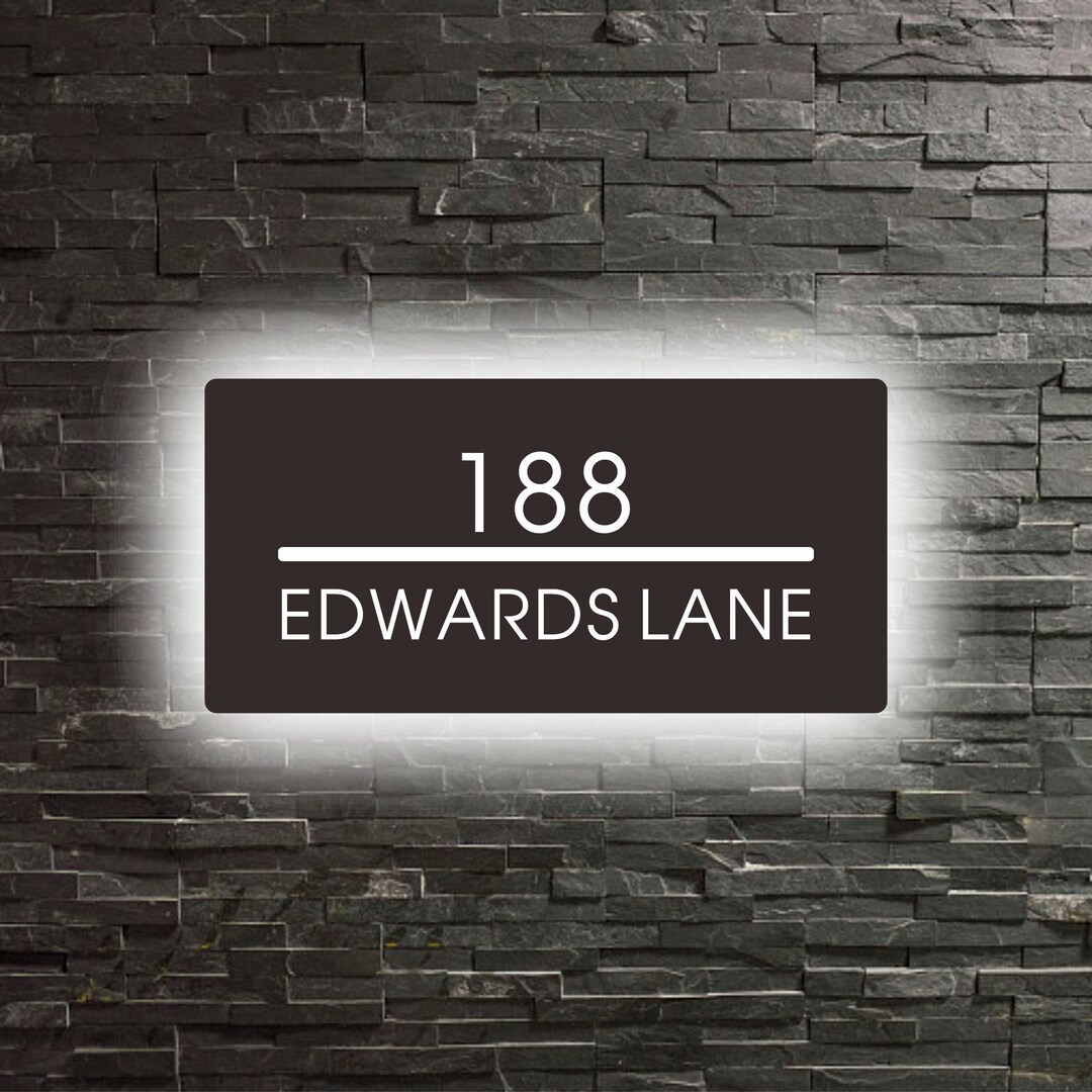 Custom House Number Sign,led House Number Box,personalized Address ...