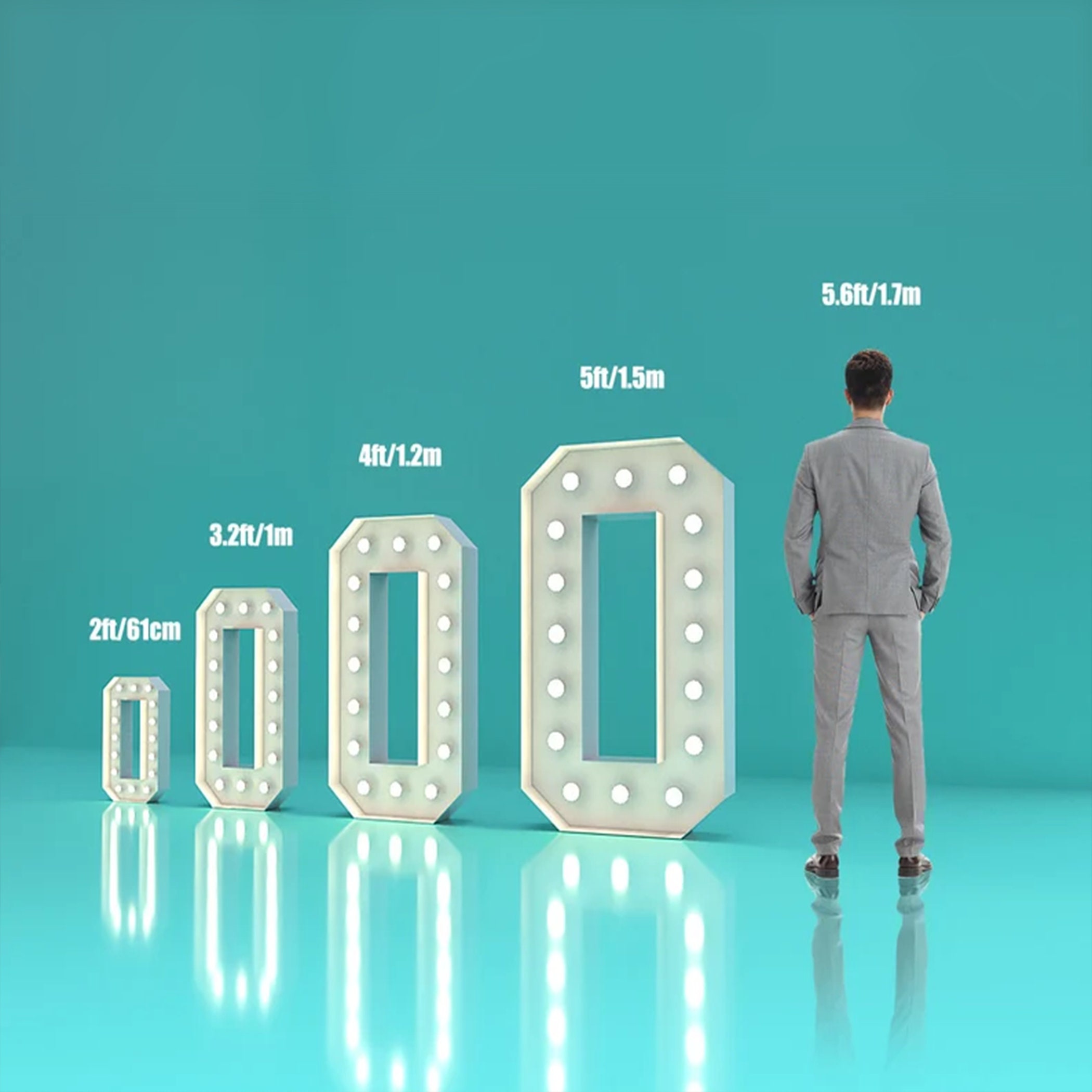 21 Number Marquee Letter Light,4ft/3ft Light up Numbers,mr&mrs/love ...