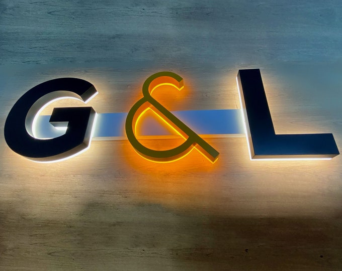 Custom Brass Sign Backlit Sign Illuminated Outdoor and Indoor Signage ...