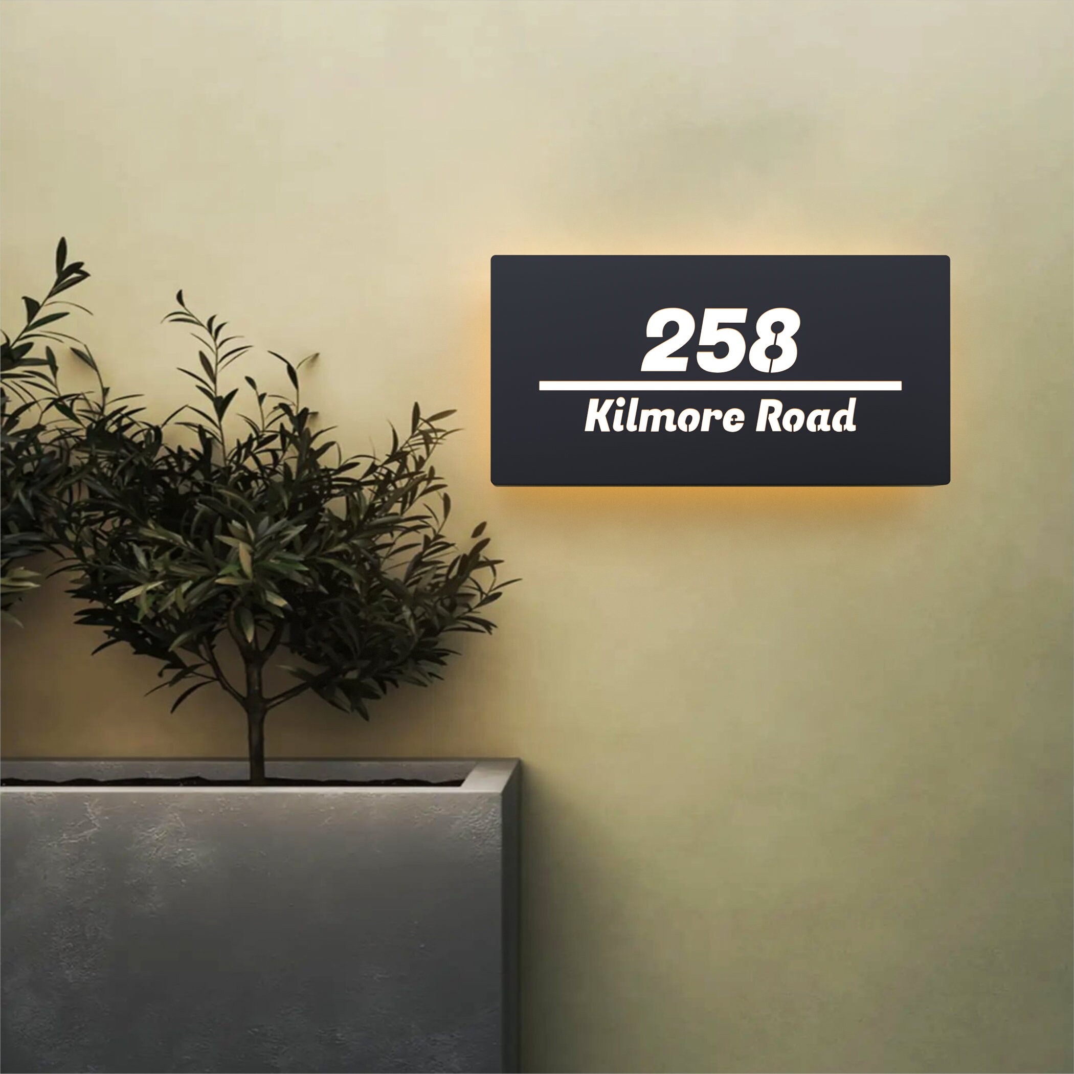 Diy Create Yours House Number Sign,meta Led House Plaque,modern House ...