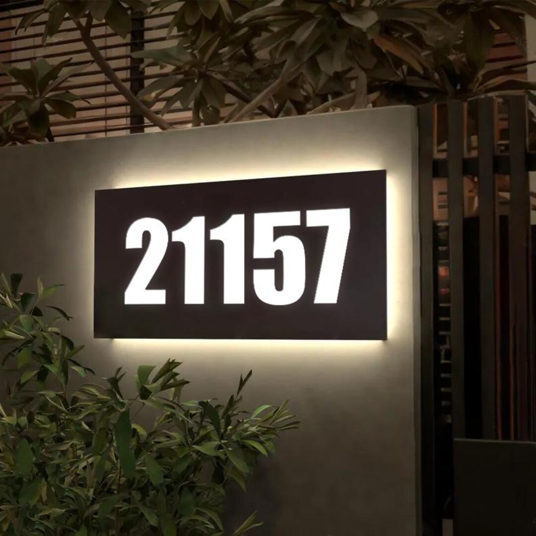 Commercial LED Address Sign - Illuminated Business Numbers, Auto ...
