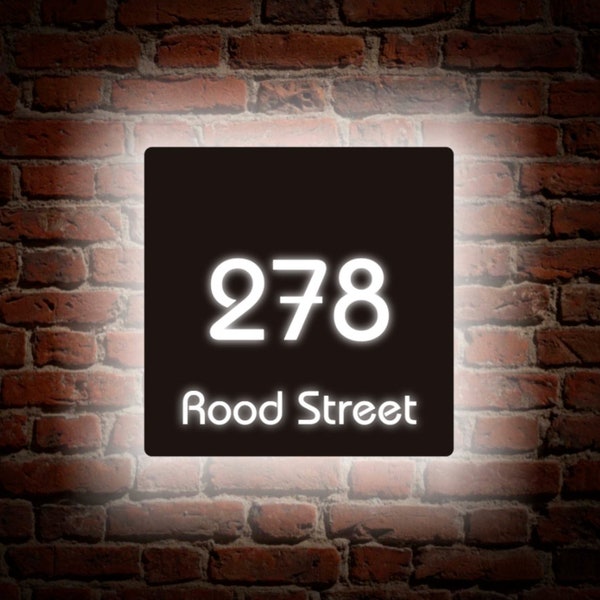 Modern Backlit House Numbers - Etsy