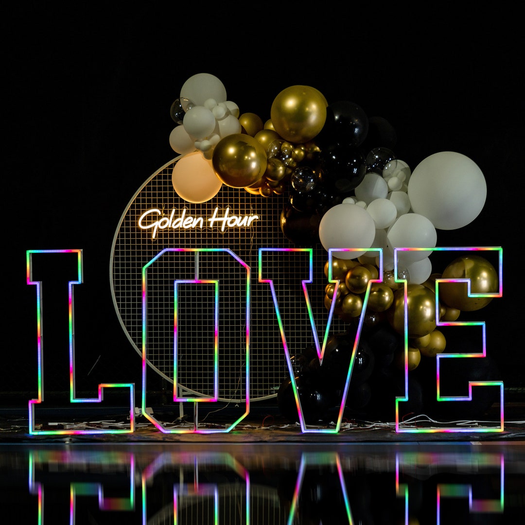 Love Large Frame Sign,love Marquee Light,4ft/3ft Light up Numbers ...