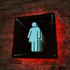 Modern Led Bathroom Door Sign, Restroom Signage,toilet Door Sign,door ...