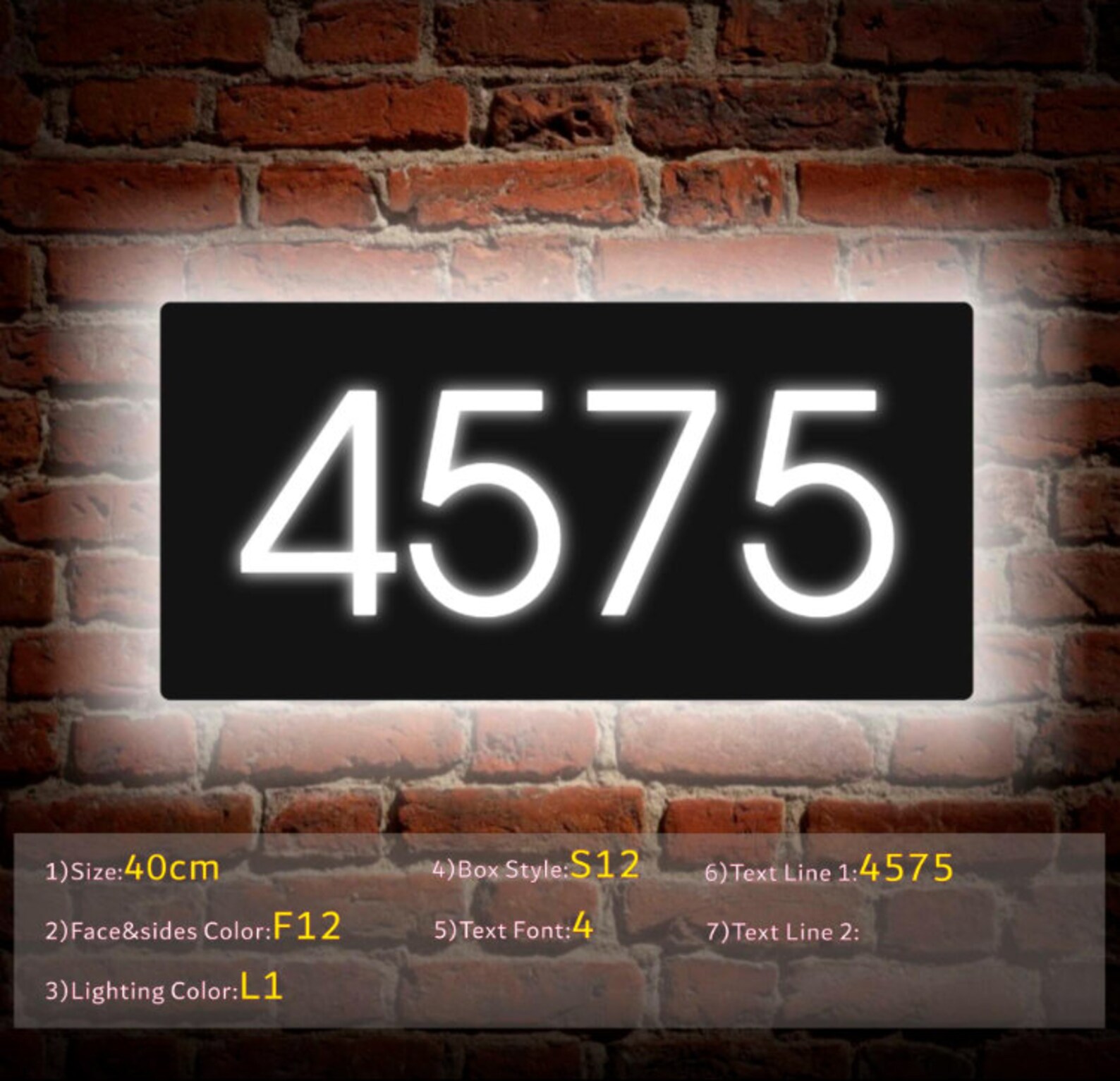 Custom House Number Signled House Number Lightboxmodern - Etsy