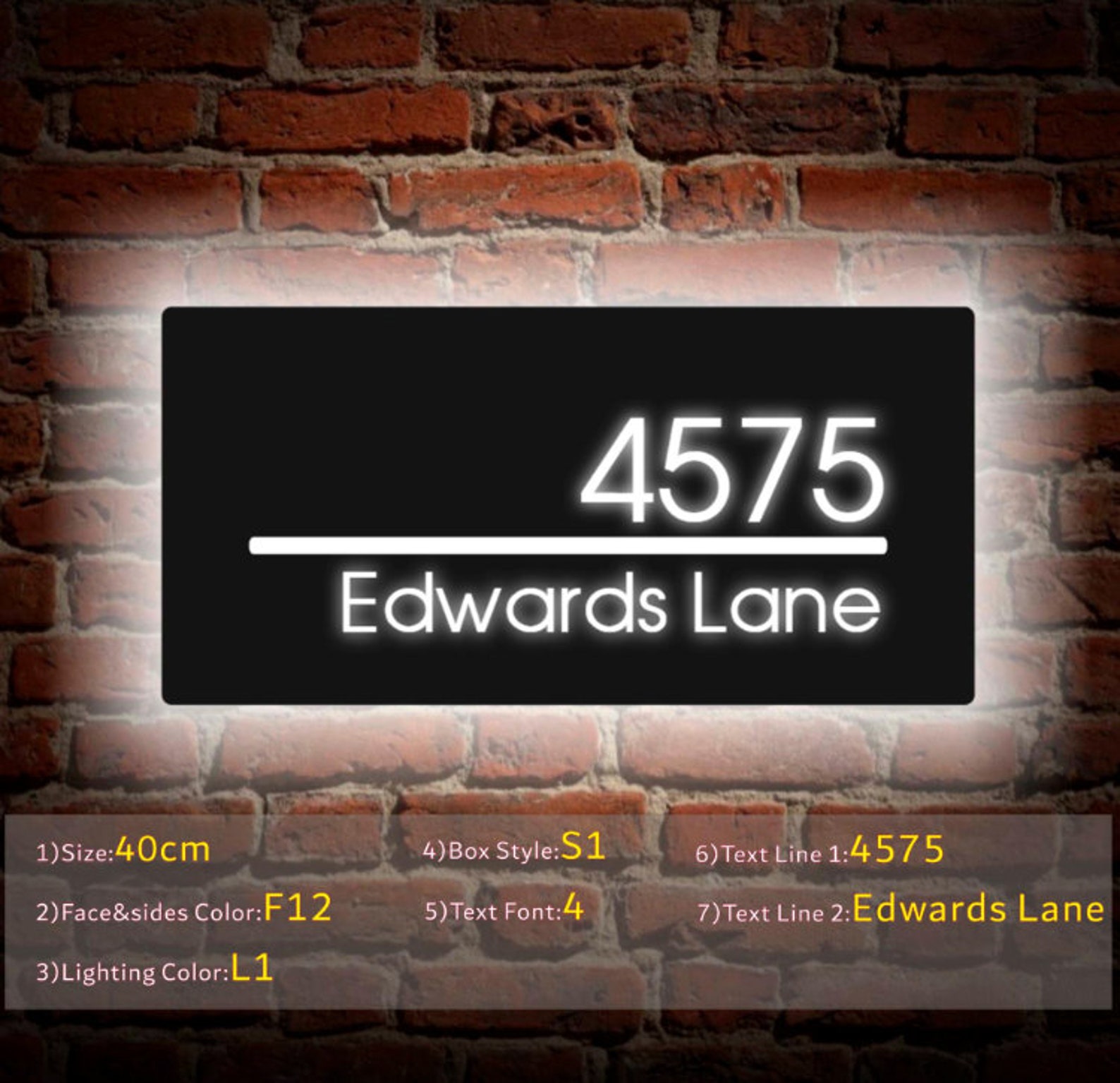 Custom House Number Signled House Number Lightboxmodern - Etsy