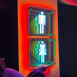 Modern Led Bathroom Door Sign, Restroom Signage,toilet Door Sign,door ...