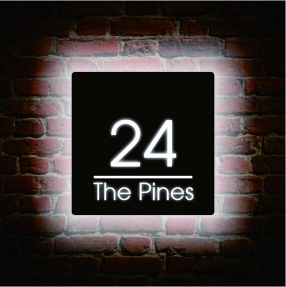 Back Illuminated House Numbers Customizedaddress Sign - Etsy