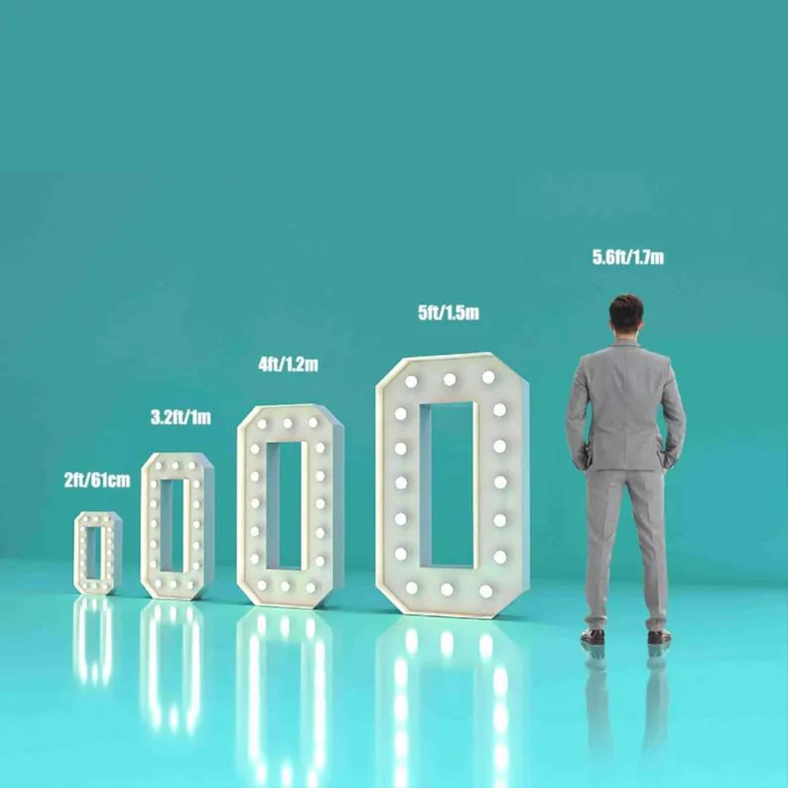 Marquee Numbers - 2ft/3ft/4ft LED Light up Digits, Battery or Plug-in ...