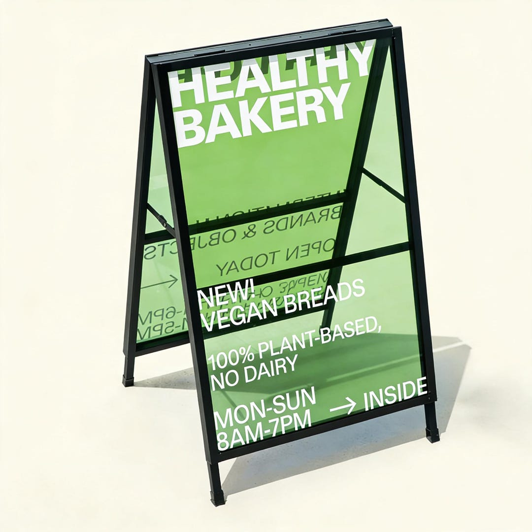 Folding Metal Sidewalk Sign | Custom Double-sided Logo Display ...