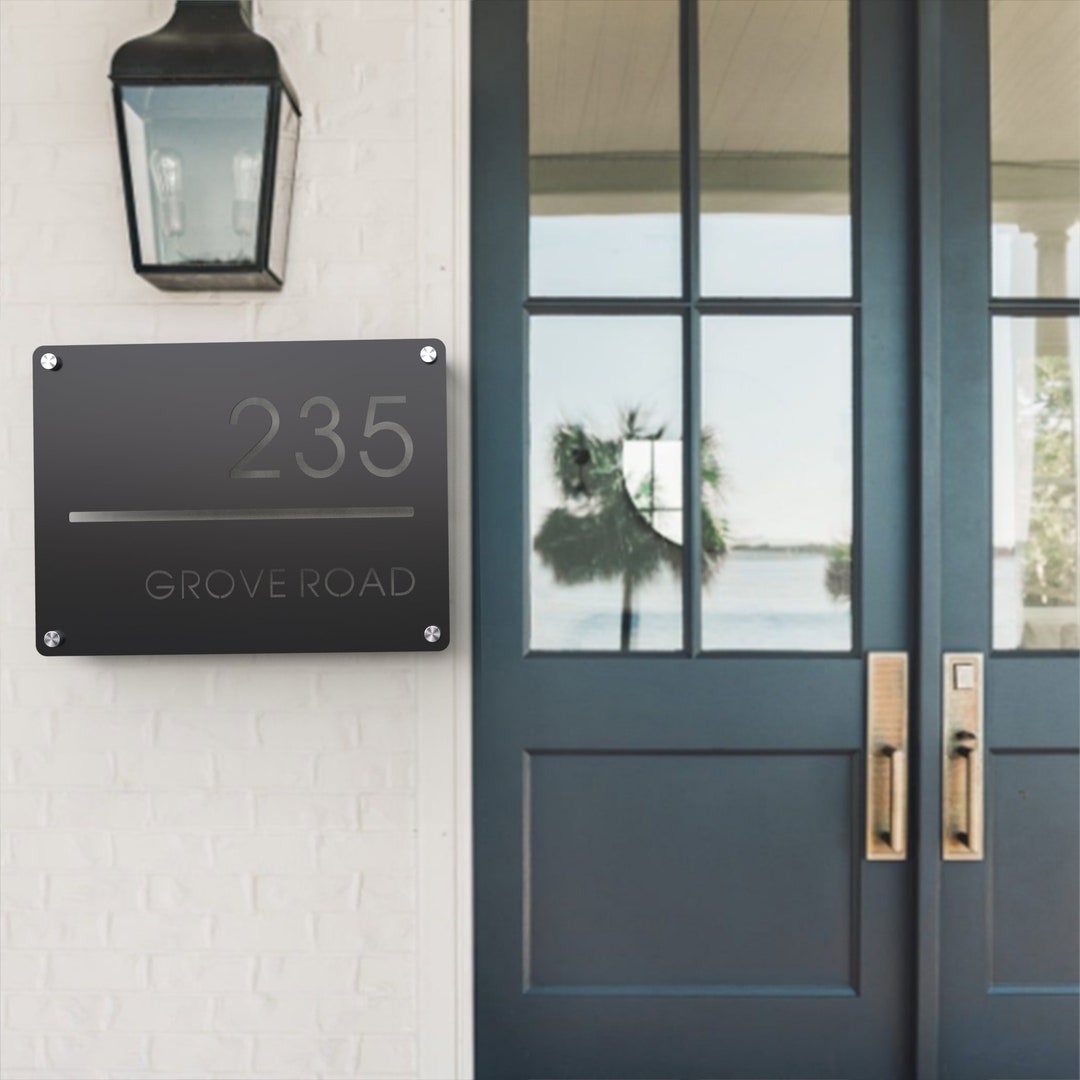 Metal Square House Number Sign,outdoor Address Number Sign, Metal ...