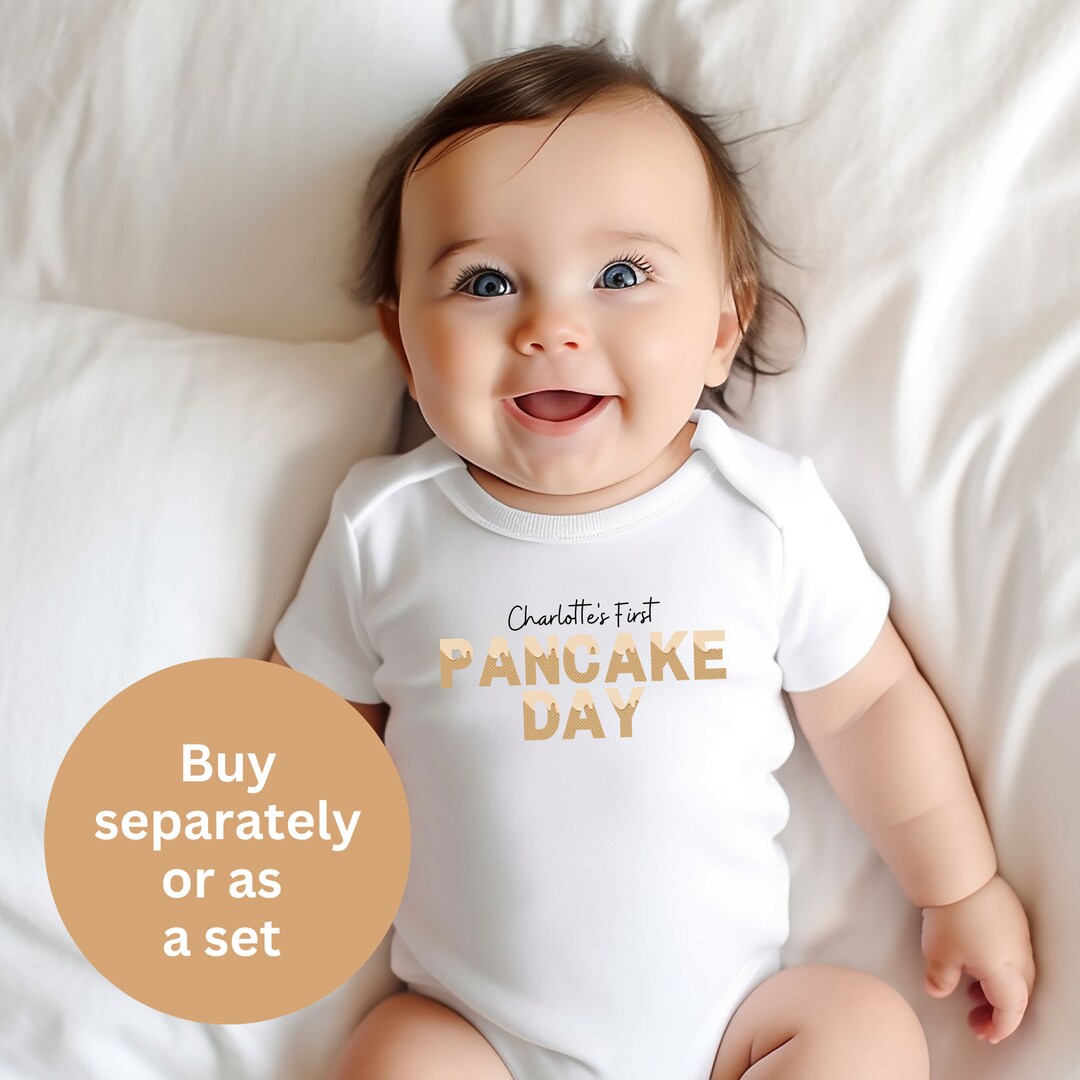 Personalised First Pancake Day Baby Bodysuit, My 1st Pancake Day Bib ...