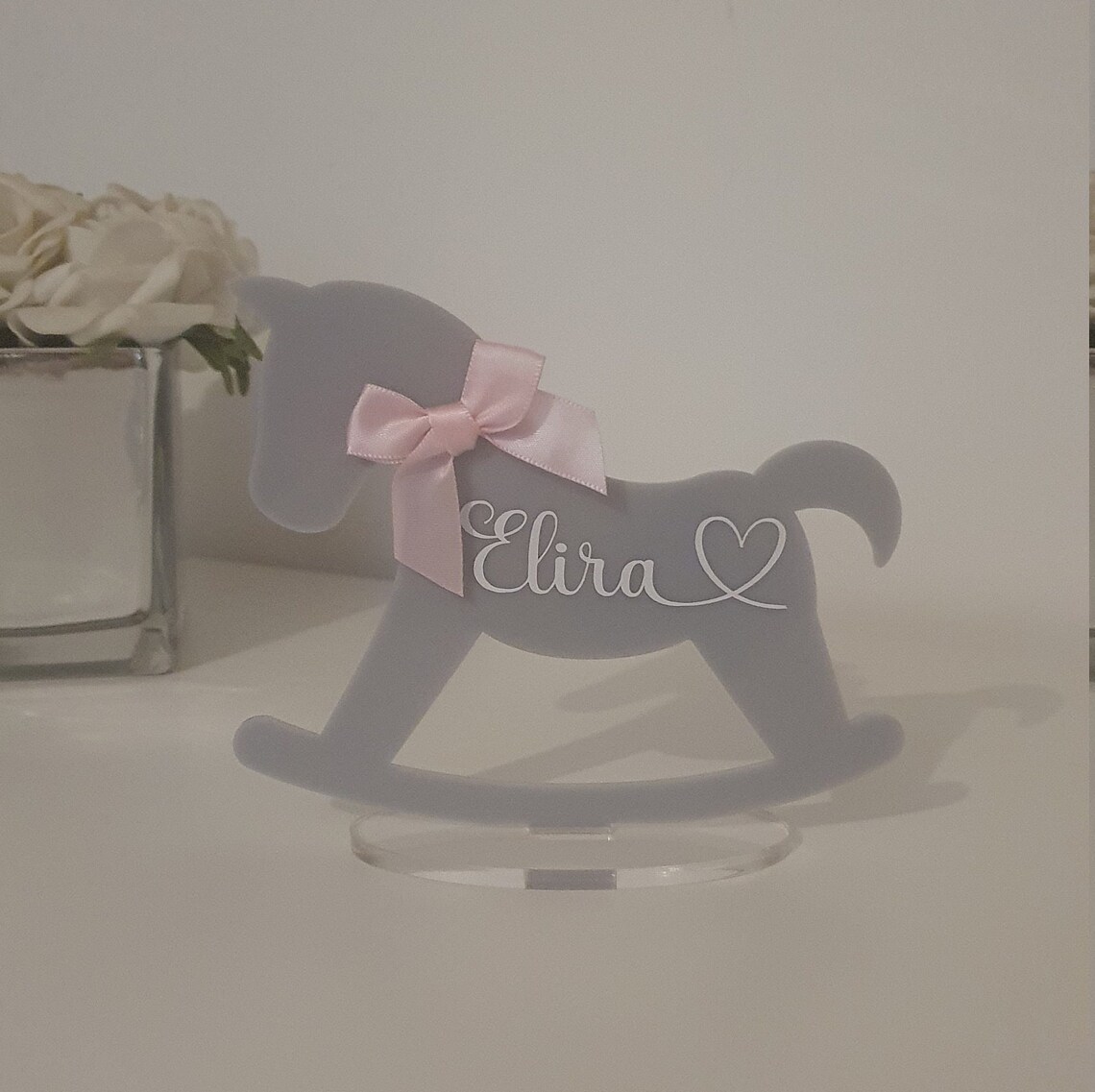 Personalised Rocking Horse Plaque, Freestanding Rocking Horse Sign ...