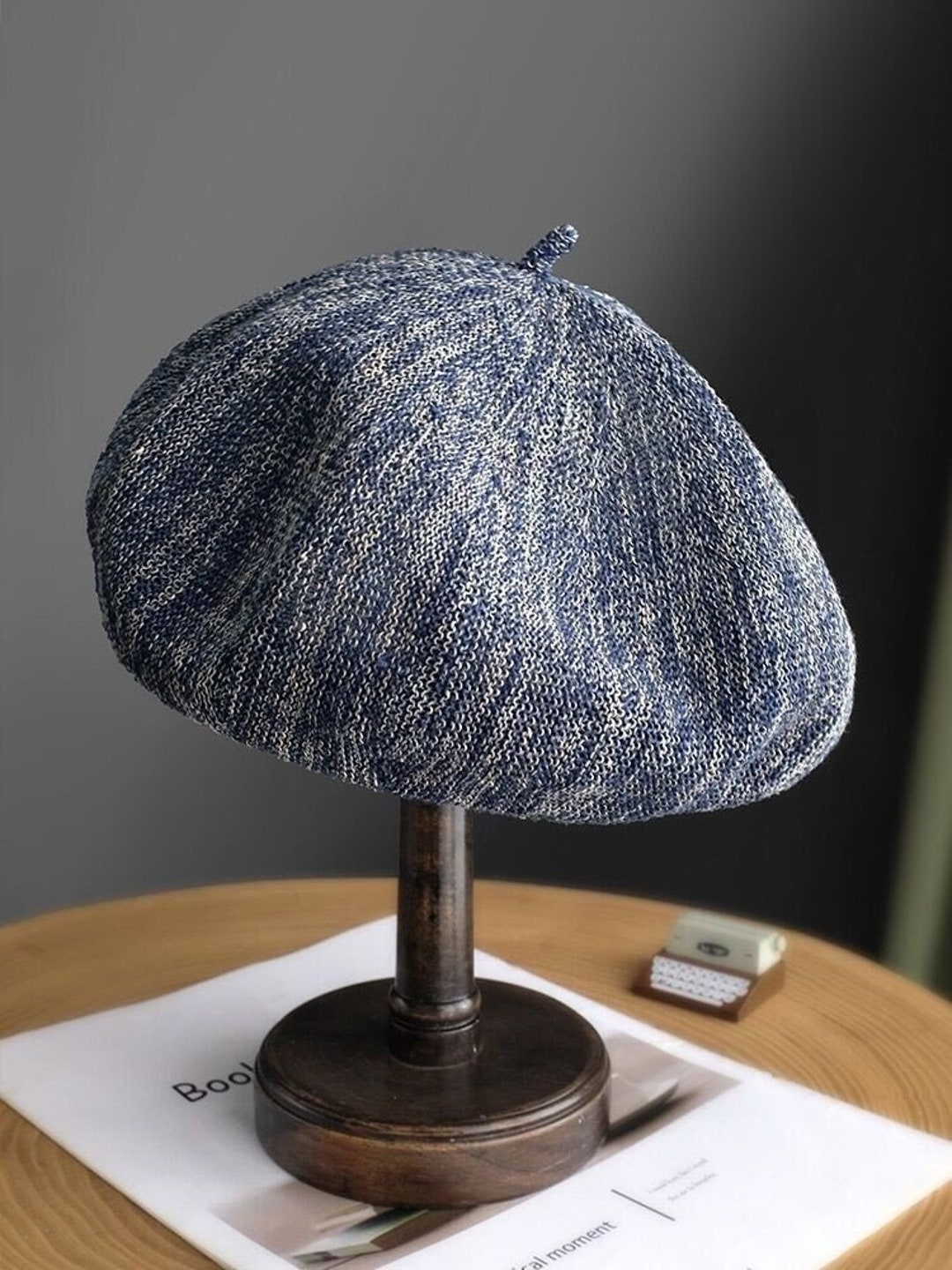 Shining/minimalist Style Rough Hemp Beret/breathable Hand - Etsy