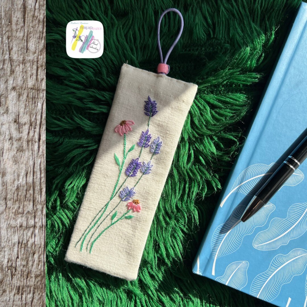 Handmade Floral Embroidered Bookmark: Cotton Reader Gift - Etsy