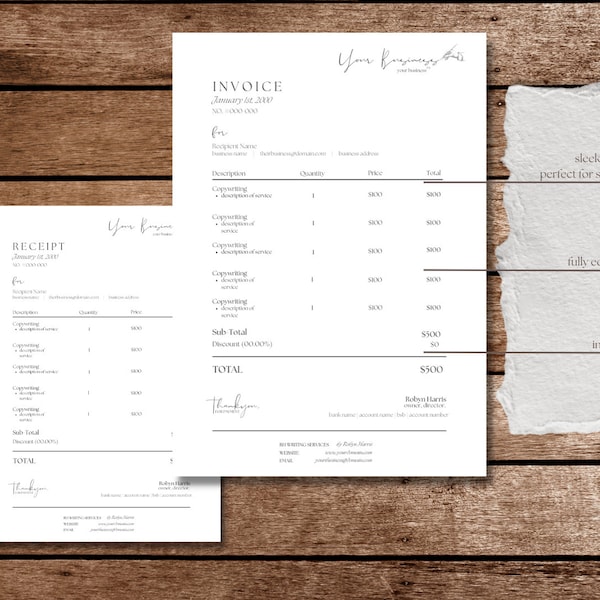 Invoice Templates Canva - Etsy