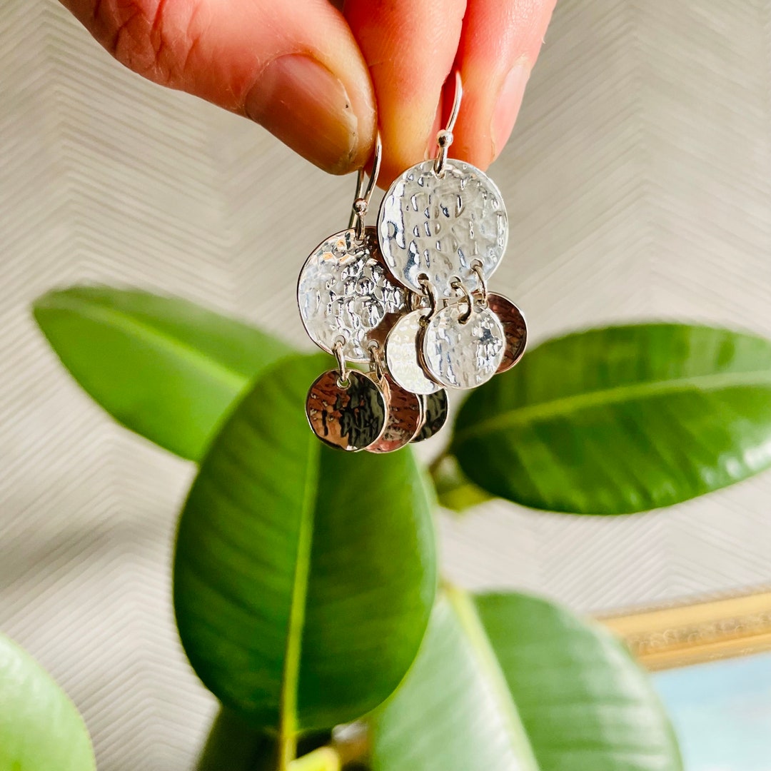 Sterling Silver Boho Dangly Earrings, Handmade in Devon With Recycled ...