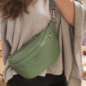 Oversized Leather Fanny Pack Leather Belt Bag Leather Bum - Etsy