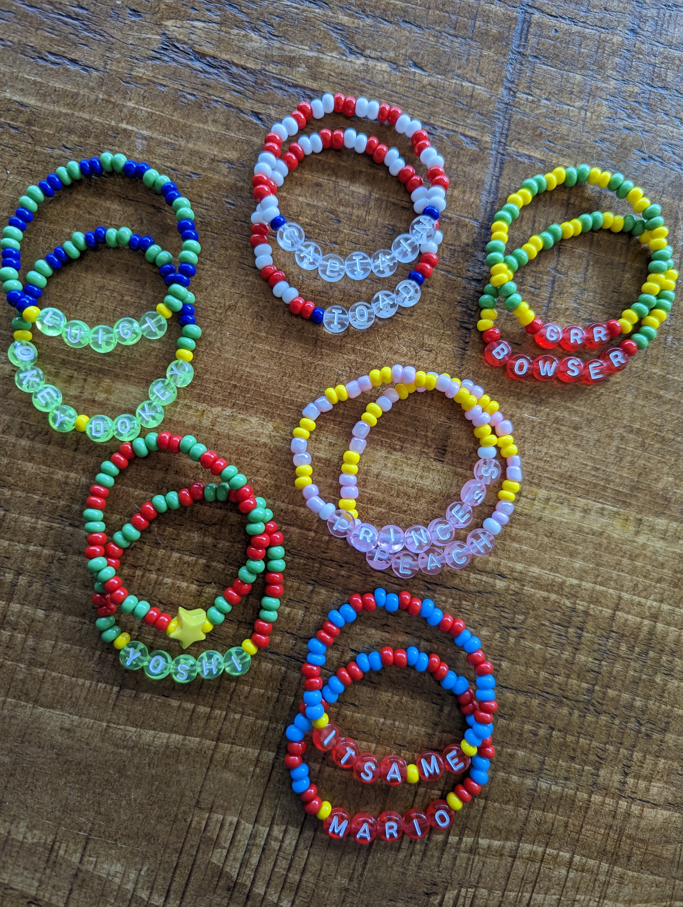 Super Mario Bros Movie Bracelets Luigi Yoshi Bowser Princess Peach Toad ...