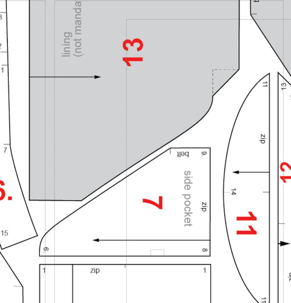 Pdf Digital Pattern for Sewing 6 Pocket BELT BAG / Fanny Pack - Etsy