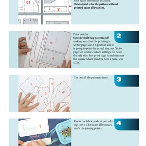 Pdf Digital Pattern for Sewing 6 Pocket BELT BAG / Fanny Pack / Bum Bag ...