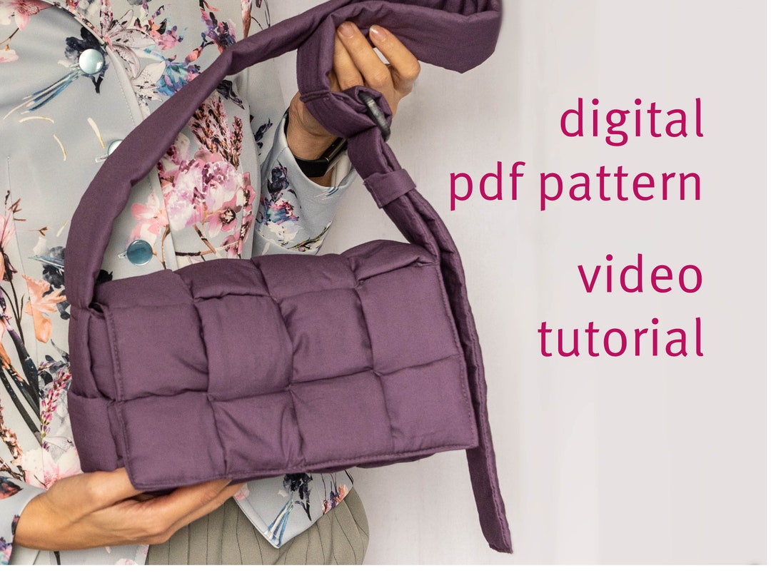 Puffer Woven Shoulder Bag Pdf Digital Pattern Sewing Padded Pillow ...