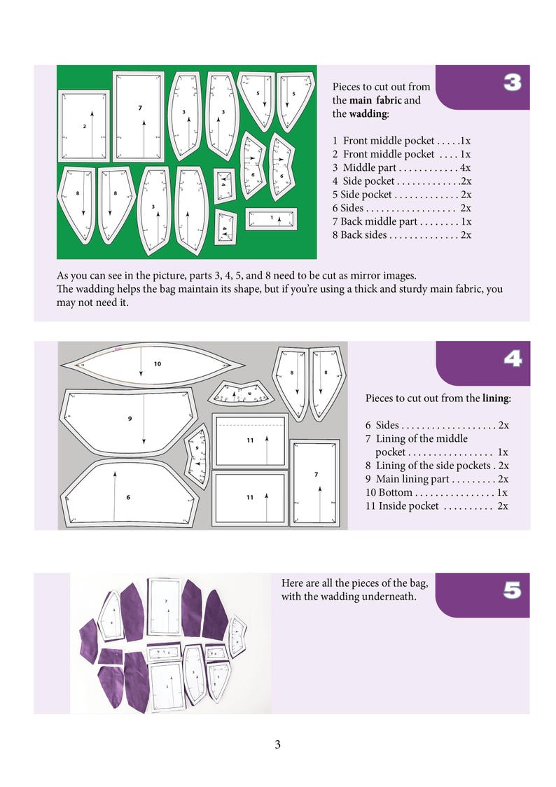 Croissant Bag Sewing Pattern PDF: Shoulder Bag With Pockets (A4/A0 ...