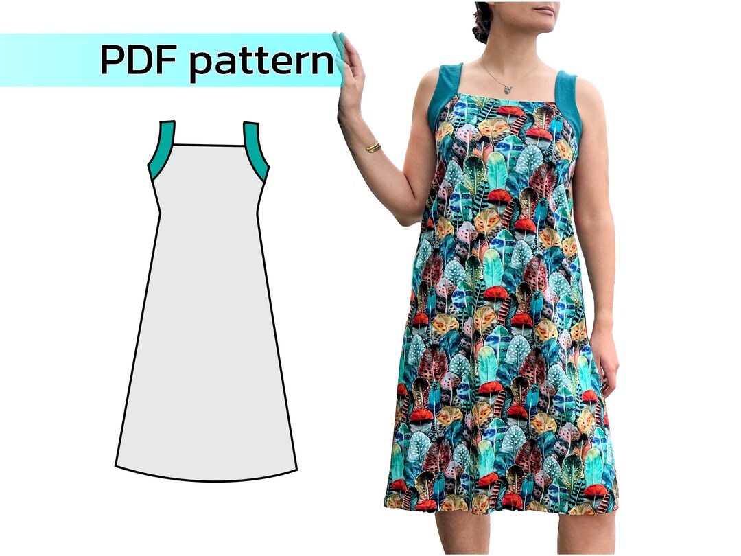 Simple Jersey Dress Sewing Pattern / Slip Maternity Midi Dress / UK ...
