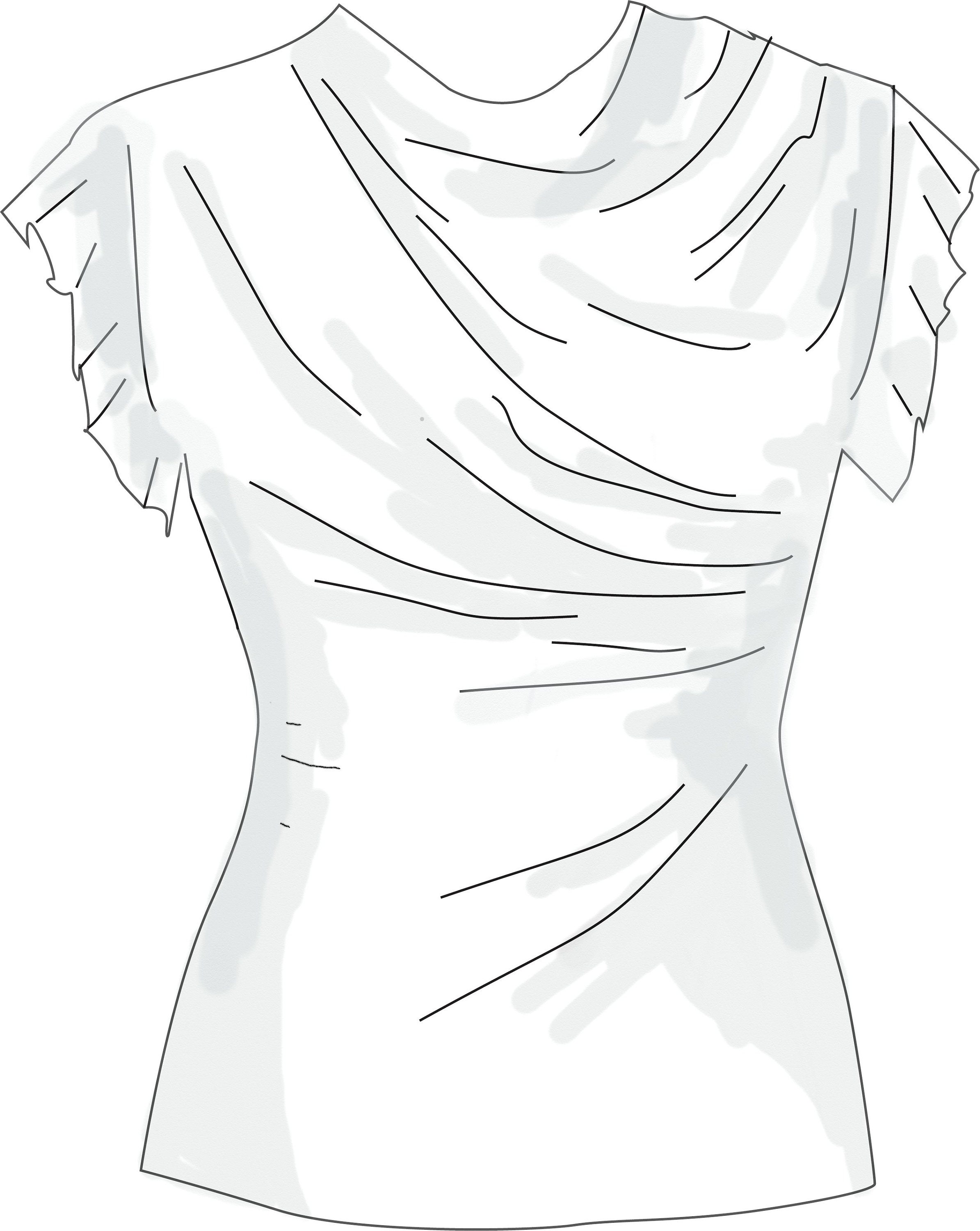 Jersey Top for Sewing PDF Digital Pattern / Knit Asymmetric Top With ...