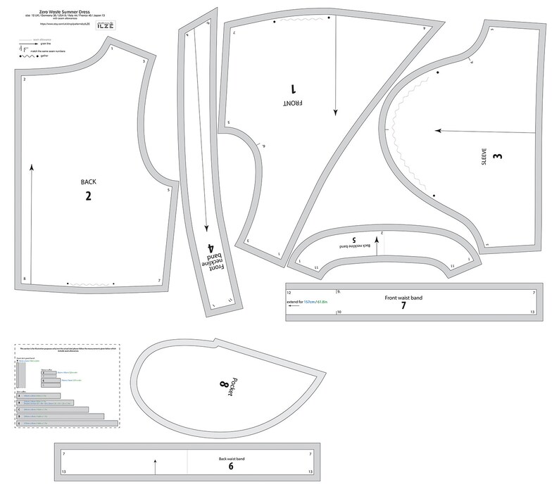 Zero Waste Sewing Pattern / Summer Dress / Wrap Dress / - Etsy
