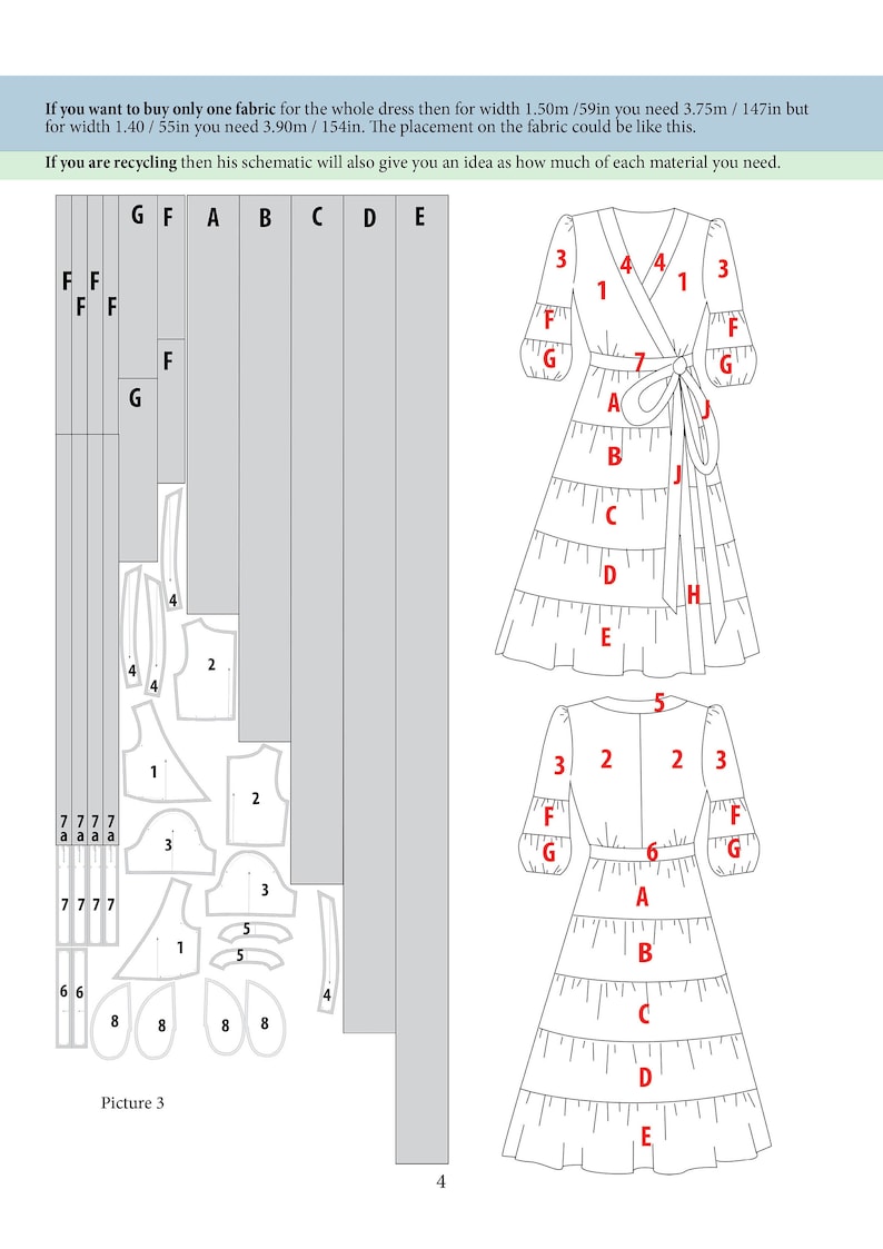 Zero Waste Sewing Pattern / Summer Dress / Wrap Dress / - Etsy