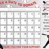 Pick a Date to Donate Baseball Calendar, Printable Fundraiser, Pay the ...