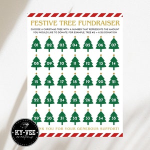 Christmas Tree Printable Fundraiser, Pay the Day, Black Out My Board ...
